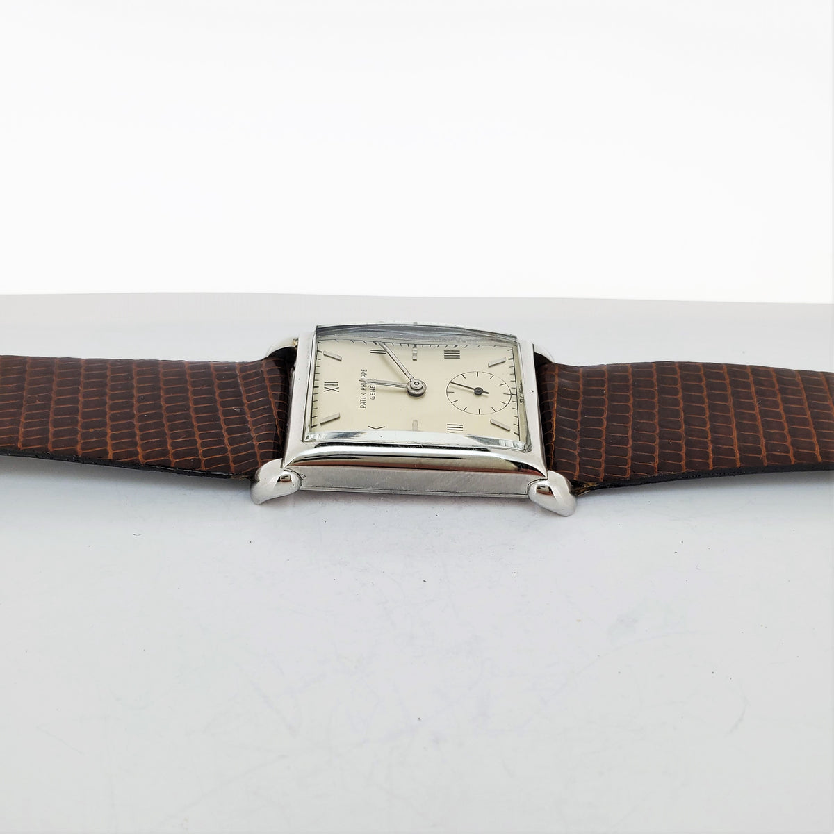 Patek Philippe 1530A Vintage Stainless Steel Rectangular Watch with Te – PatekMonger