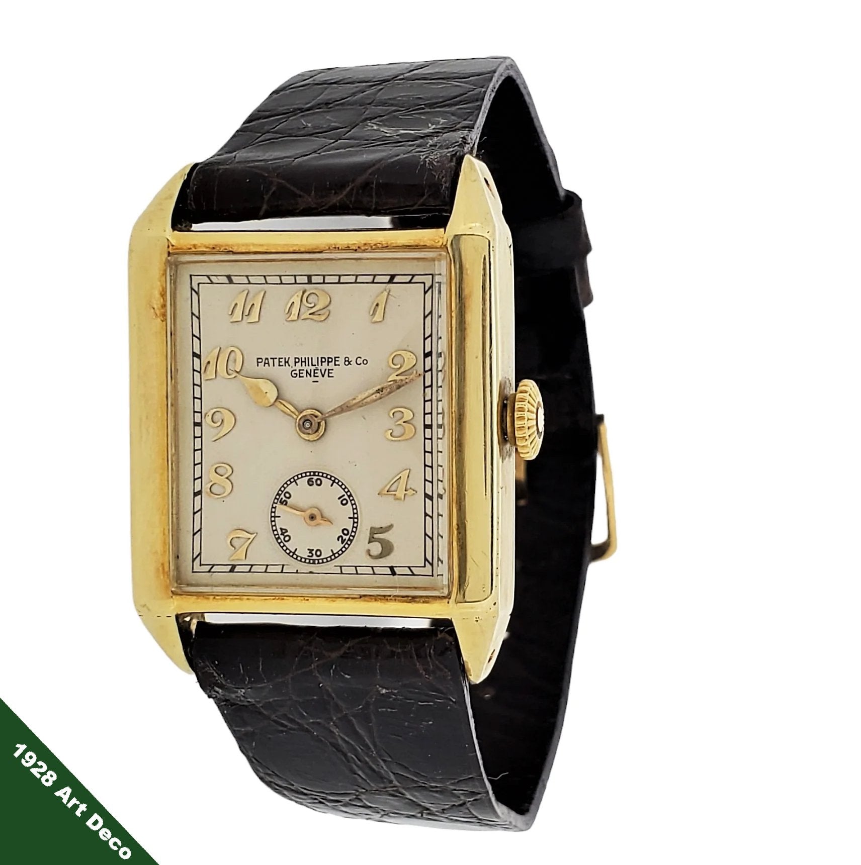Patek Philippe early Art Deco rectangular tank style watch, made in 18 ...