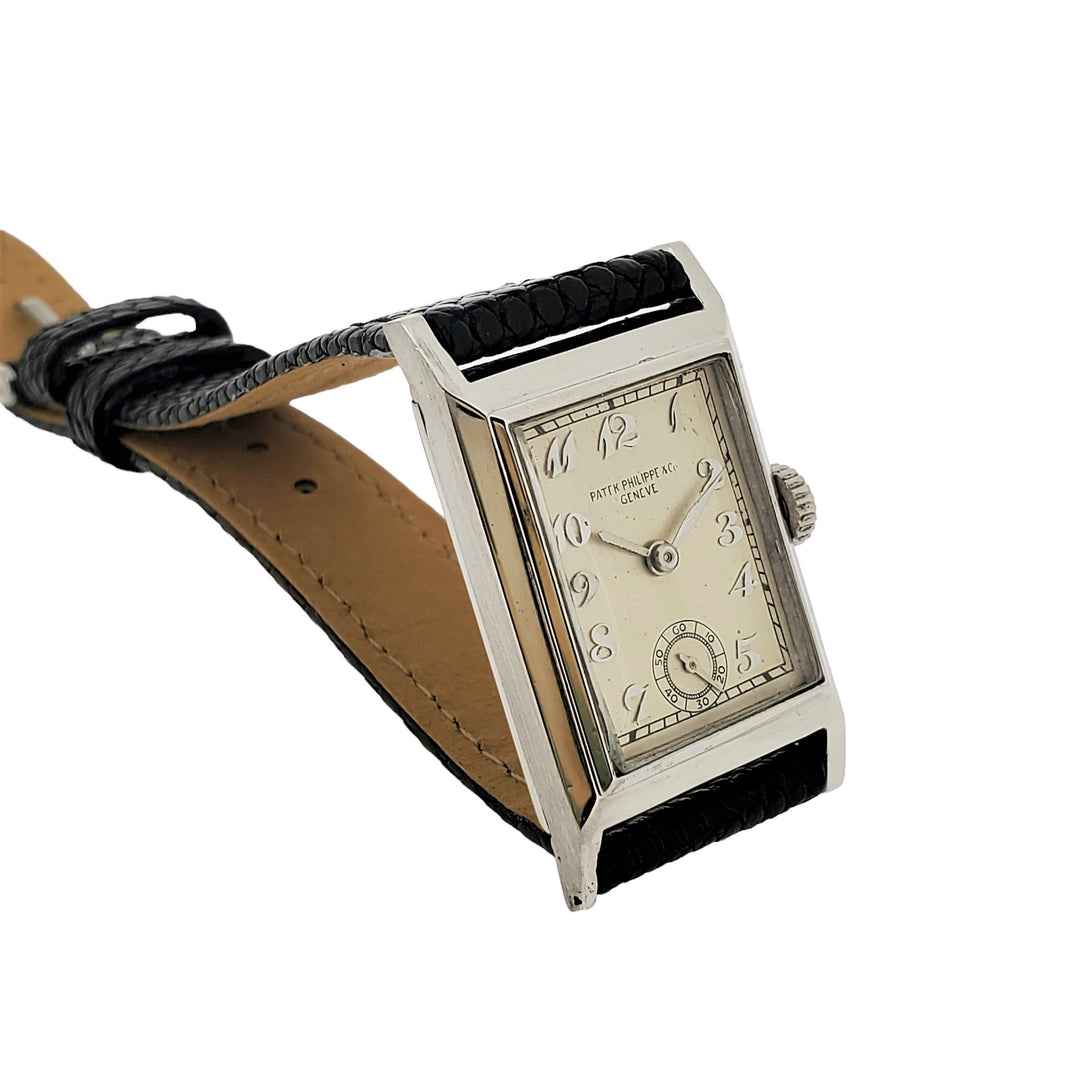 Patek Philippe Early Platinum Art Deco Rectangular Tank style watch ci ...