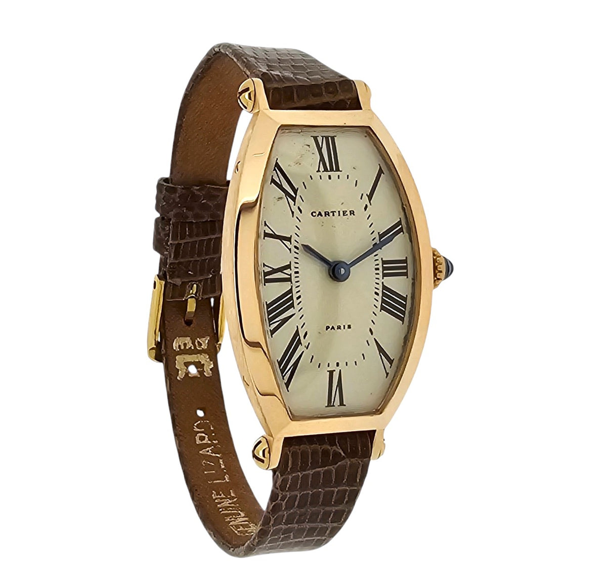 Cartier Paris Rose Gold Tonneau shaped watch that curves on the wrist ...