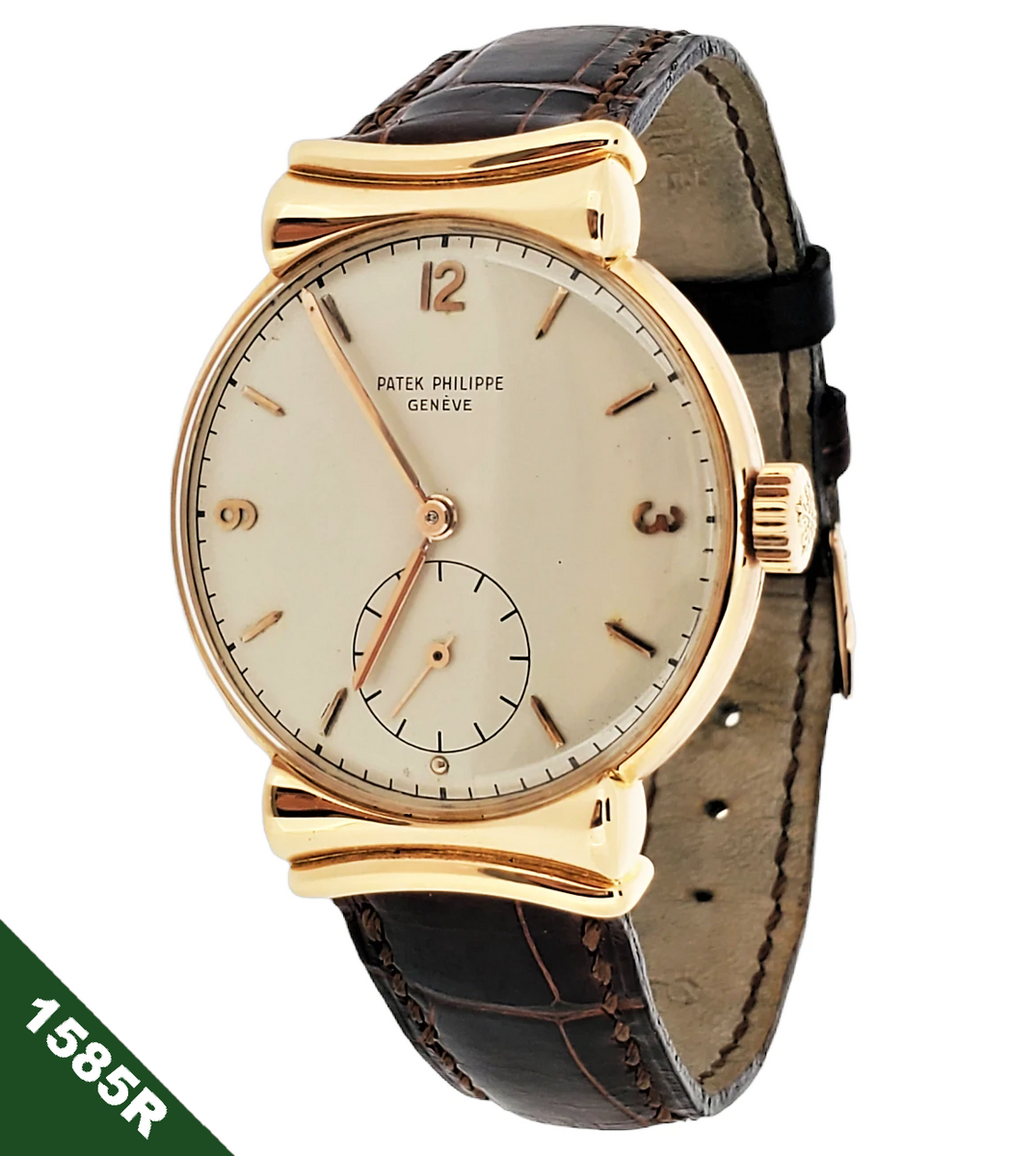 Patek Philippe 1585 Vintage Rose Gold Calatrava Watch with hooded lugs ...