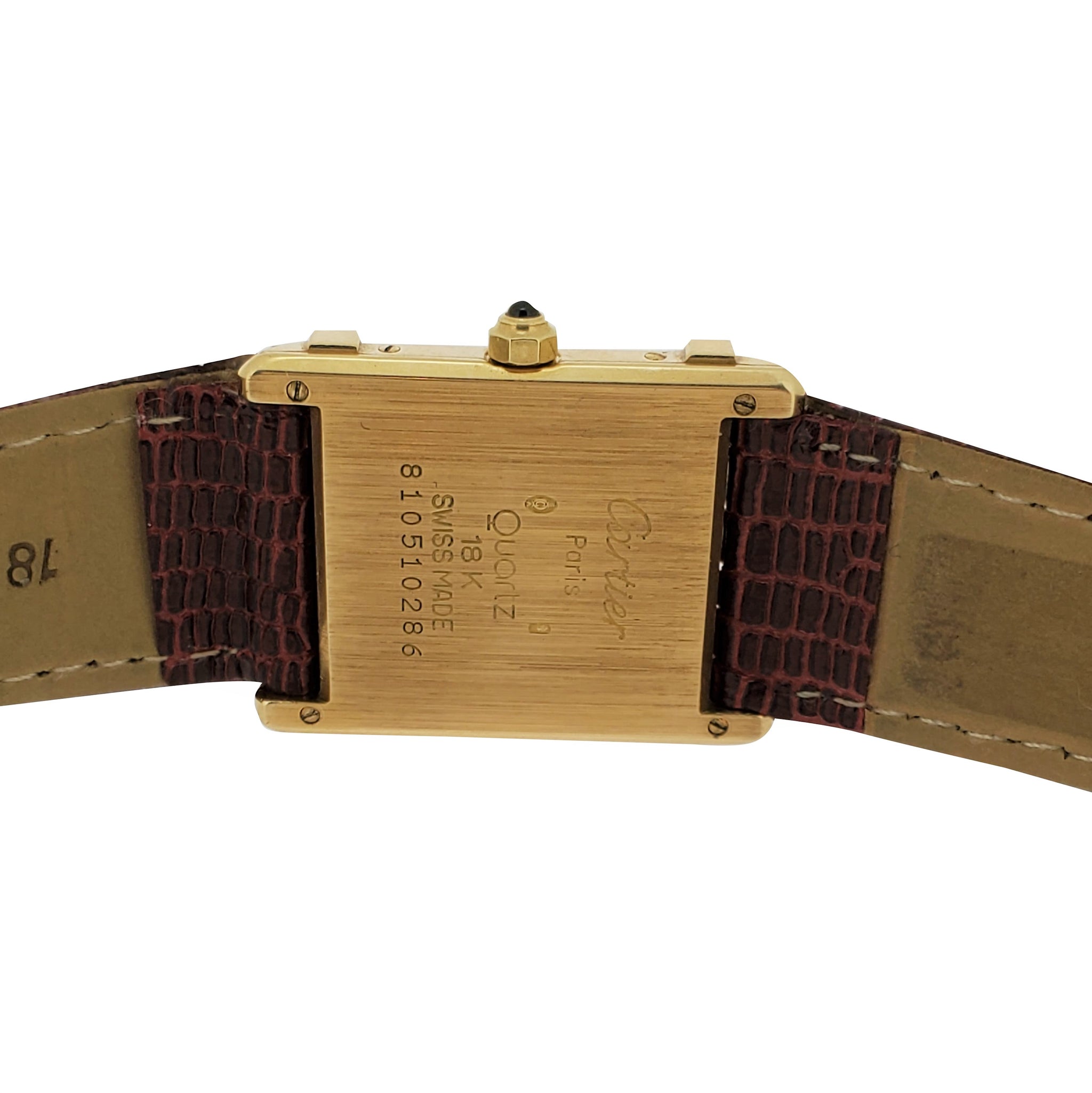 Cartier Tank Chinois (Chinese Tank) in 18K yellow gold; circa 1980's ...